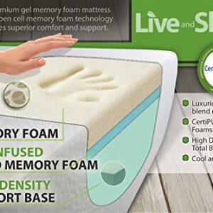 Live & Sleep King Size Mattress, Gel Memory Foam - 10 Inch Mattress - Firm Mattress - Cool Bed in a Box - Balanced Support - CertiPUR Certified - King