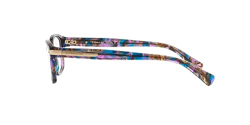 Coach HC6065 Prescription Eyewear Frames, Purple Confetti Tortoise/Demo Lens, 51 mm