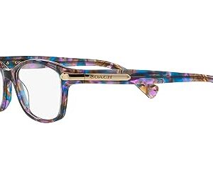 Coach HC6065 Prescription Eyewear Frames, Purple Confetti Tortoise/Demo Lens, 51 mm