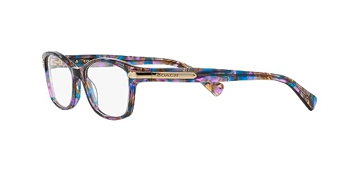 Coach HC6065 Prescription Eyewear Frames, Purple Confetti Tortoise/Demo Lens, 51 mm