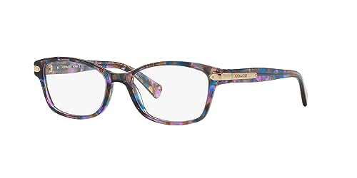 Coach HC6065 Prescription Eyewear Frames, Purple Confetti Tortoise/Demo Lens, 51 mm