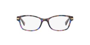 coach hc6065 prescription eyewear frames, purple confetti tortoise/demo lens, 49 mm