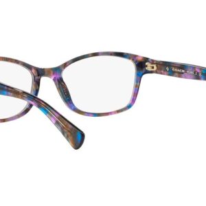 Coach HC6065 Prescription Eyewear Frames, Purple Confetti Tortoise/Demo Lens, 49 mm