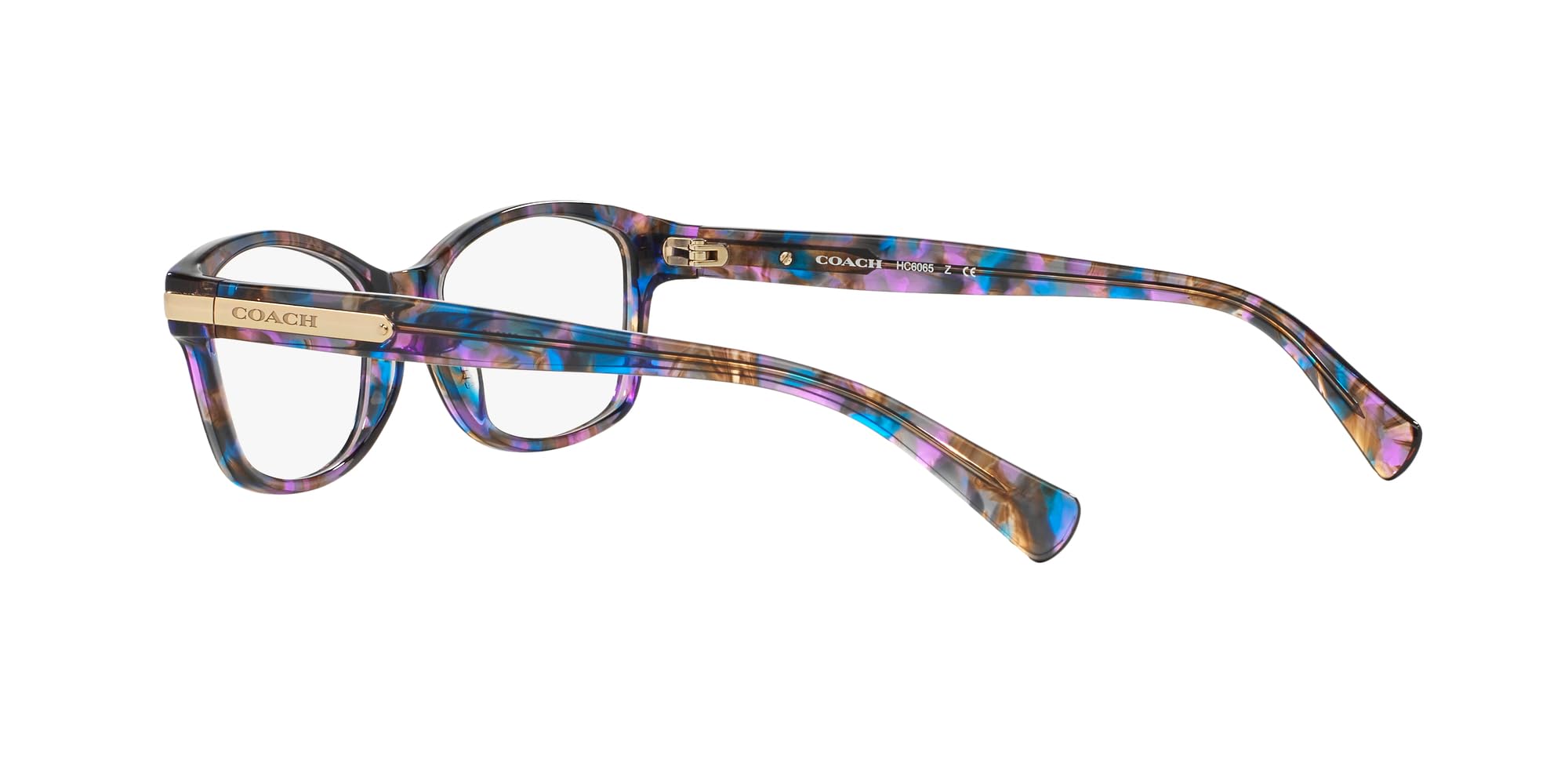 Coach HC6065 Prescription Eyewear Frames, Purple Confetti Tortoise/Demo Lens, 49 mm