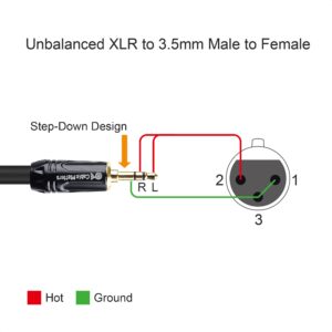 Cable Matters Unbalanced 3.5mm to XLR Cable 6 ft, Male to Female XLR to 1/8 Inch Cable, XLR to 3.5mm Cable, 1/8 to XLR Cable - 6 Feet