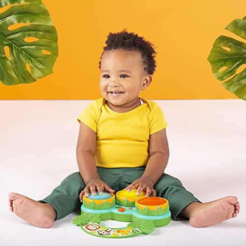 Bright Starts Safari Beats Musical Drum Toy with Lights, Ages 3 Months +, Multi