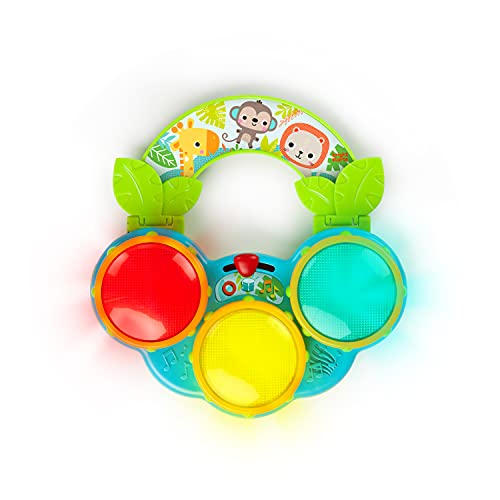 Bright Starts Safari Beats Musical Drum Toy with Lights, Ages 3 Months +, Multi