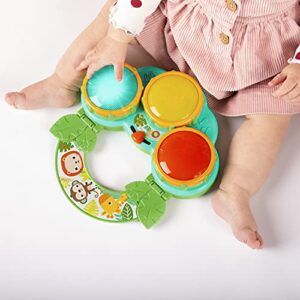 Bright Starts Safari Beats Musical Drum Toy with Lights, Ages 3 Months +, Multi