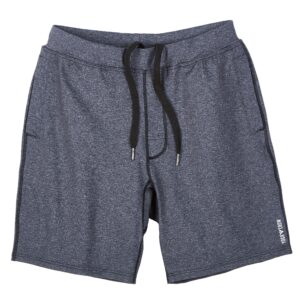 YOGA CROW Men's Swerve Yoga Training Shorts w/Non-Restrictive Inner Liner - 7" Inseam, Workout, Gym, Running, Training - Heather Grey/MD