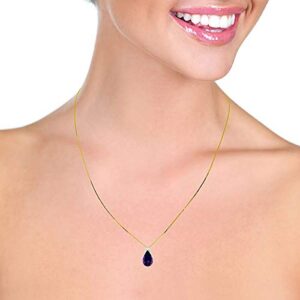 Galaxy Gold GG 5 Carat 14k 20" Solid Gold Necklace with Pear-shaped Natural Amethyst Pendant