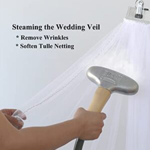 SAMKY 1T 1 Tier Pearls Crystals Beaded Wedding Veil V377 - Light Ivory Fingertip Length 36"