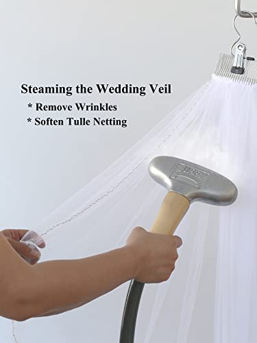 SAMKY 1T 1 Tier Pearls Crystals Beaded Wedding Veil V377 - Light Ivory Fingertip Length 36"