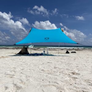 Neso Tents Beach Tent with Sand Anchor, Portable Canopy SunShade - 7' x 7' - Patented Reinforced Corners(Teal)