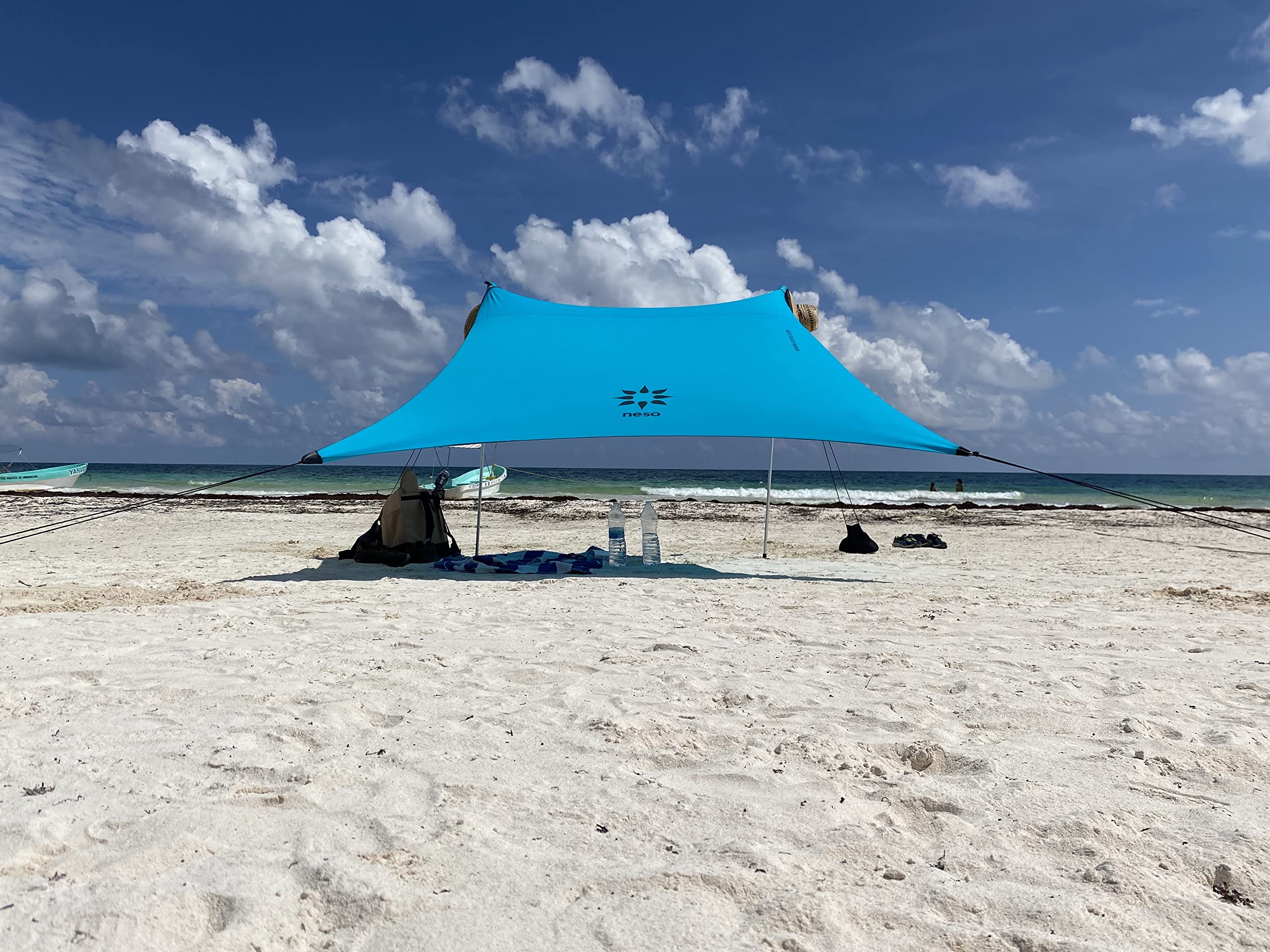 Neso Tents Beach Tent with Sand Anchor, Portable Canopy SunShade - 7' x 7' - Patented Reinforced Corners(Teal)