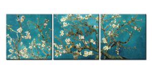 van gogh wall art canvas print painting almond blossom picture the van gogh classic arts stretched and framed artwork for living room 16x16inchx3