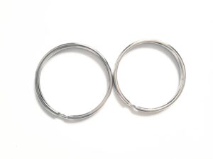 50 pcs 38mm 1.5" round edged split key chain ring connector keychain keyring,silver steel round edged circular keychain ring clips