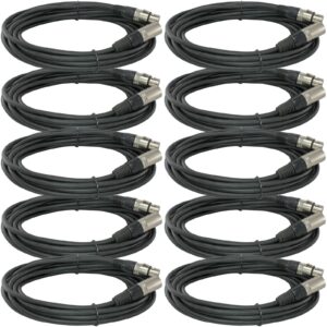 10pack 25 ft foot xlr 3 pin male female mic microphone shielded audio cable cord