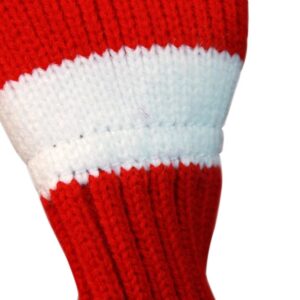 Red White Golf Headcover New MAJEK #1 Fits 460cc OS Oversized Long Neck Driver Knit Pom Pom Retro Classic Vintage Longneck Golf Clubs Head cover