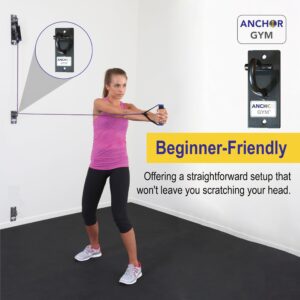 Anchor Gym H1 Workout Wall Mount, Strap Anchor, Wall & Ceiling Mounted Hook Exercise Station for Bodyweight Straps, Resistance Bands, Strength Training, Yoga, Home Gym. (Wood Screws Included)