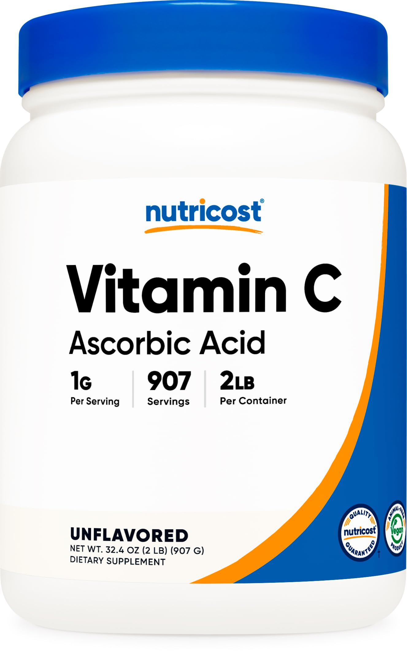 Nutricost Ascorbic Acid Powder (Vitamin C) 2 LBS - Gluten Free, Non-GMO