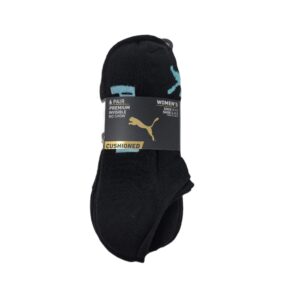 Puma Women's Invisble No Show Athletic Socks Black (pack of 6)