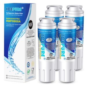 icepure ukf8001 refrigerator water filter replacement for everydrop edr4rxd1, whirlpool filter 4, maytag ukf8001axx-200, ukf8001p, 4396395, 469006, puriclean ii, fmm-2, rwf0900a 4pack