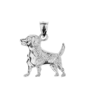 polished 925 sterling silver beagle dog charm pendant