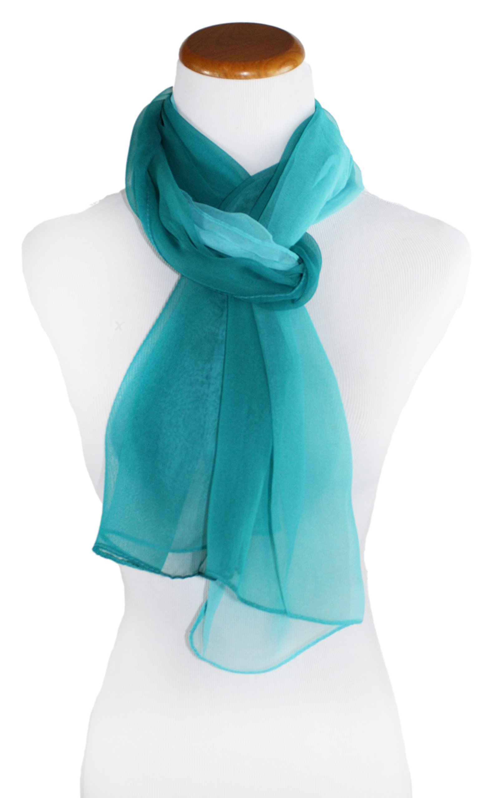 Ted and Jack - Silk Ombre Lightweight Accent Scarf in Teals