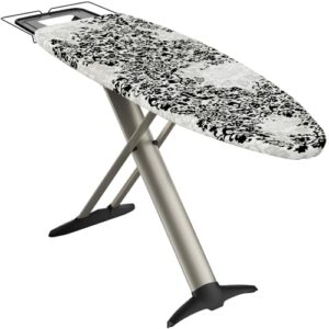 bartnelli pro luxury ironing board - extra wide 62x19” steam iron rest, adjustable height, t-leg foldable, european made