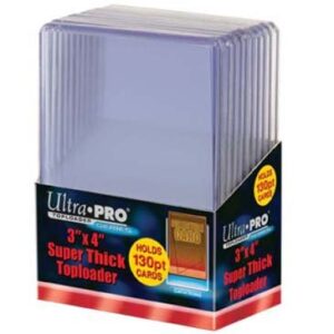 ultra pro 3" x 4" super thick 130pt toploader - 10ct