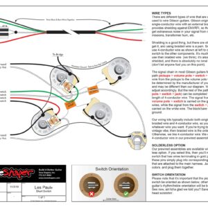 ToneShaper Guitar Wiring Kit, for Les Paul Standard