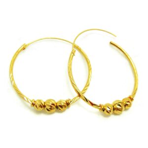 hoops 22k 24k thai baht yellow gold plated earrings jewelry