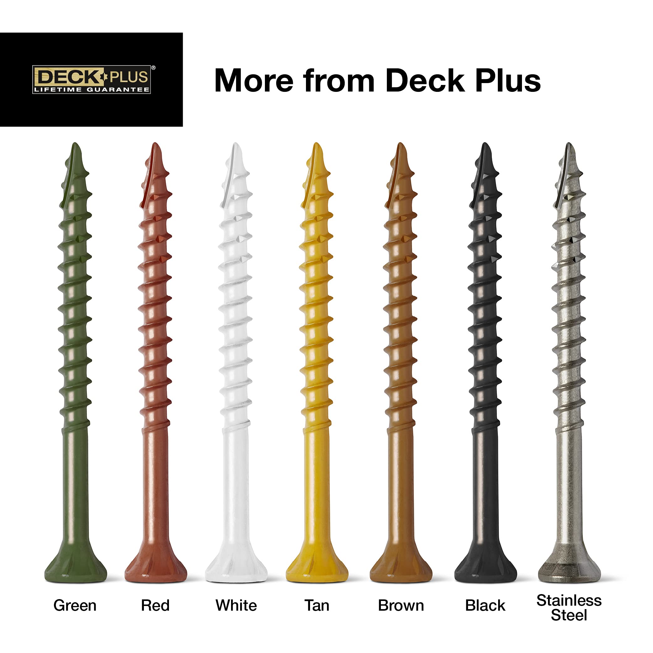 Deck Plus 48411 Wood Screws #8 x 1-5/8", Tan, 1lb Box