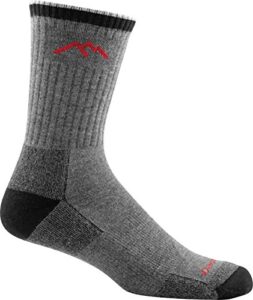 darn tough coolmax micro crew cushion socks - men's (gray/black, large)