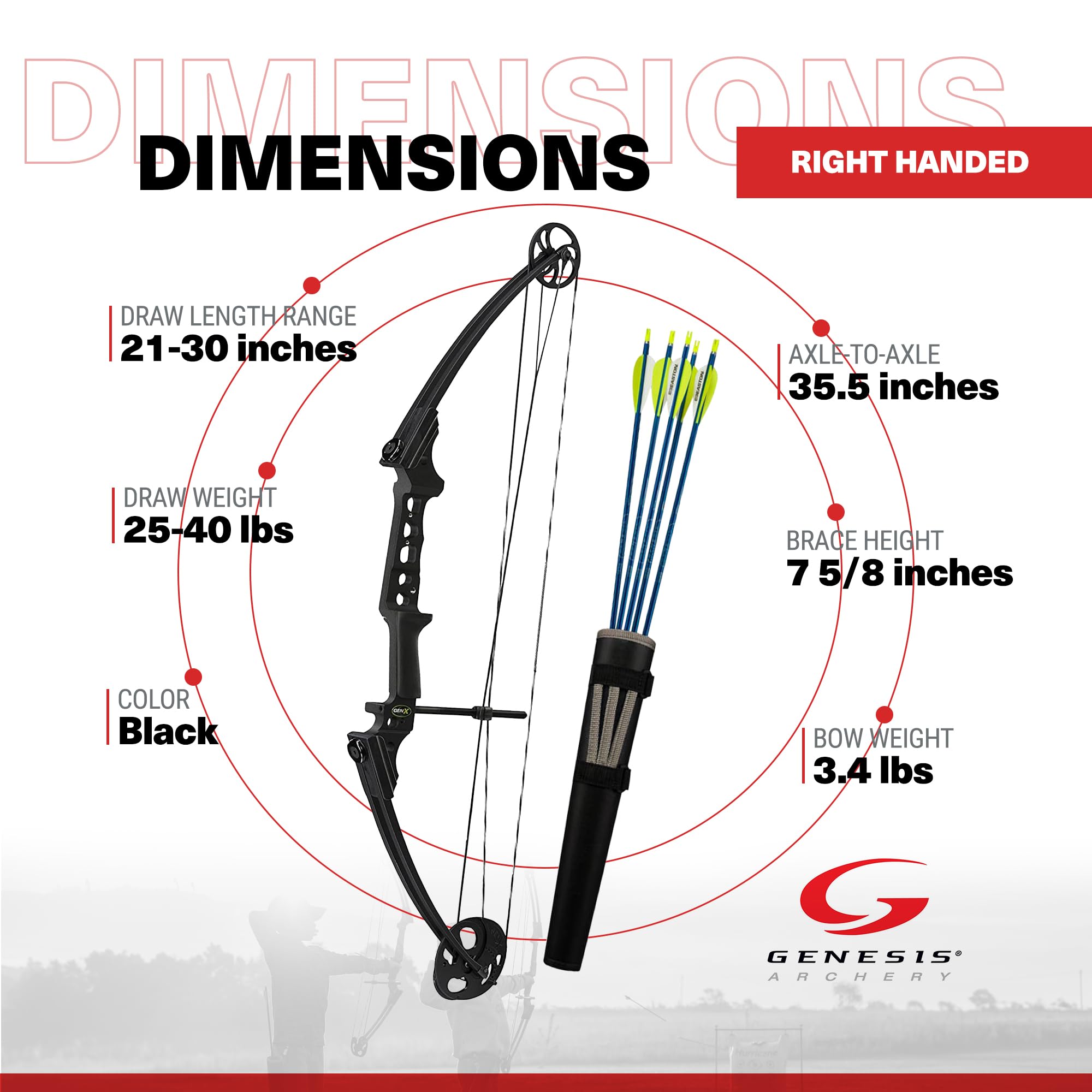 Genesis Gen-X Compound Bow, Right Handed, Black