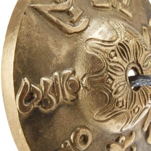 Tibetan Tingsha Meditation Bell - Om Mani Padme Hum Beautifully Embossed on the Surfaces - Hand Tuned & Crafted in Nepal