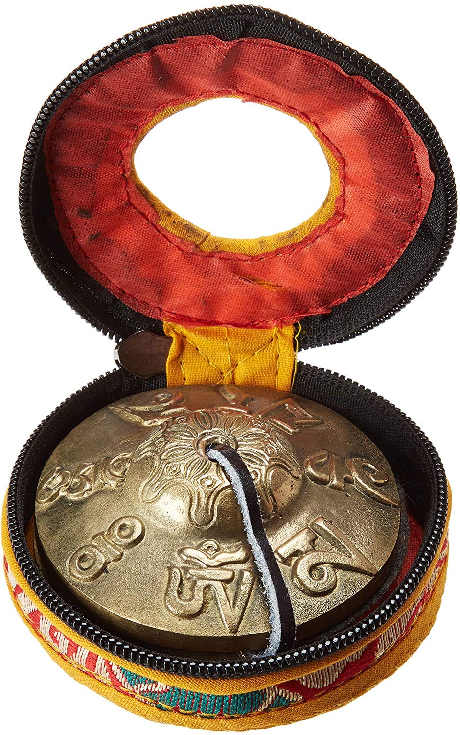 Tibetan Tingsha Meditation Bell - Om Mani Padme Hum Beautifully Embossed on the Surfaces - Hand Tuned & Crafted in Nepal