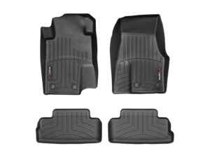 weathertech custom fit floorliners for ford mustang - 1st & 2nd row (444681-441392), black