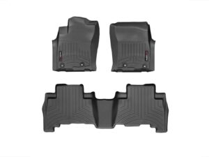 weathertech custom fit floorliners for 4runner, gx - 1st & 2nd row (444931-442862), black