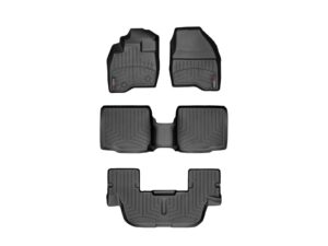 weathertech custom fit floorliners for ford explorer - full set (447041-44359-4-3), black