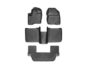 weathertech custom fit floorliners for ford flex - full set (443121-44208-2-3), black