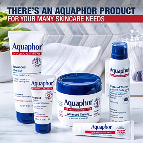 Aquaphor Healing Ointment Advanced Therapy Skin Protectant, Body Moisturizer for Dry Skin, Minor Cuts and Burns, Dry Cuticles, Cracked Heels, Hands and Lips, 7 Oz Tube