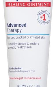 Aquaphor Healing Ointment Advanced Therapy Skin Protectant, Body Moisturizer for Dry Skin, Minor Cuts and Burns, Dry Cuticles, Cracked Heels, Hands and Lips, 7 Oz Tube