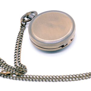 Ddjbdb Mens Pocket Watches with Fob Chain&Necklace Chain Pocket Watch Box Quartz America Department of The Army Bronze