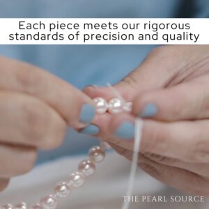 The Pearl Source 6.5-7.0mm AAA Quality Double Strand White Freshwater Cultured Pearl Necklace for Women in 17-18" Princess Length