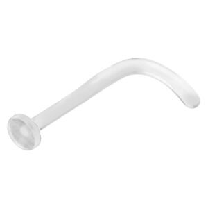 nose ring pyrex glass nose screw flat top retainer hypoallergenic (18 gauge)