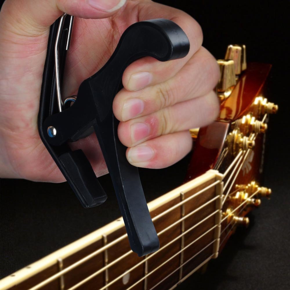 AW Guitar Capo Key for Acoustic Electric Classical Guitar Ukulele 4 to 6 String Guitars Aluminium New Black