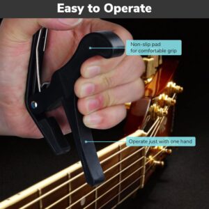 AW Guitar Capo Key for Acoustic Electric Classical Guitar Ukulele 4 to 6 String Guitars Aluminium New Black