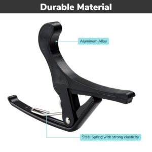 AW Guitar Capo Key for Acoustic Electric Classical Guitar Ukulele 4 to 6 String Guitars Aluminium New Black