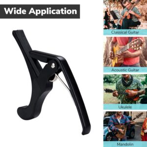 AW Guitar Capo Key for Acoustic Electric Classical Guitar Ukulele 4 to 6 String Guitars Aluminium New Black